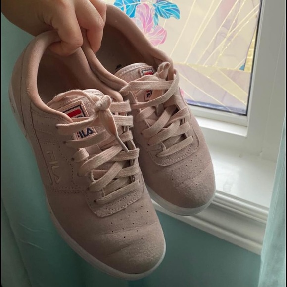 Fila | Shoes | Baby Pastel Pink Fila Suede Sneakers Shoes | Poshmark